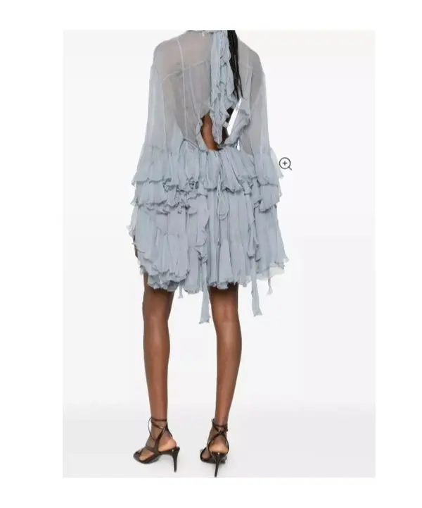 Chloé Ruffled Sheer Mini Dress