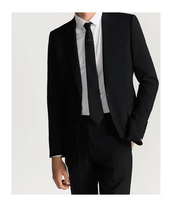 Dior Ribbed Silk Neck Tie With Logo