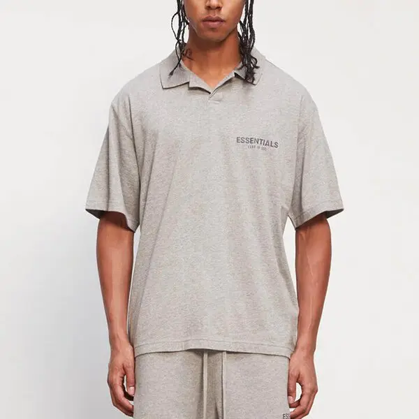 Fear Of God Fw20 Polo Shirt 'heather Oatmeal
