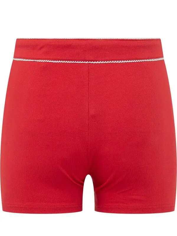 MARINE SERRE Ribbed Jersey Drawstring-waist Mini Shorts