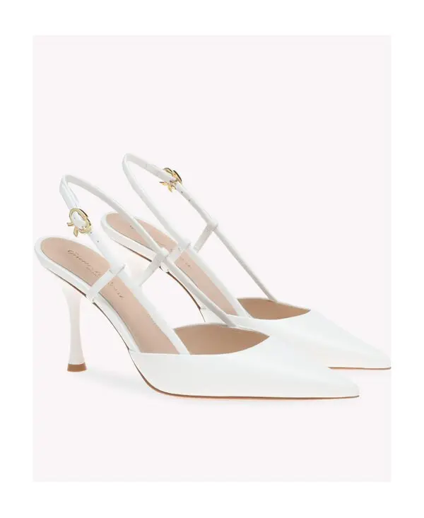 GIANVITO ROSSI Ascent 85mm Slingback Pumps - White