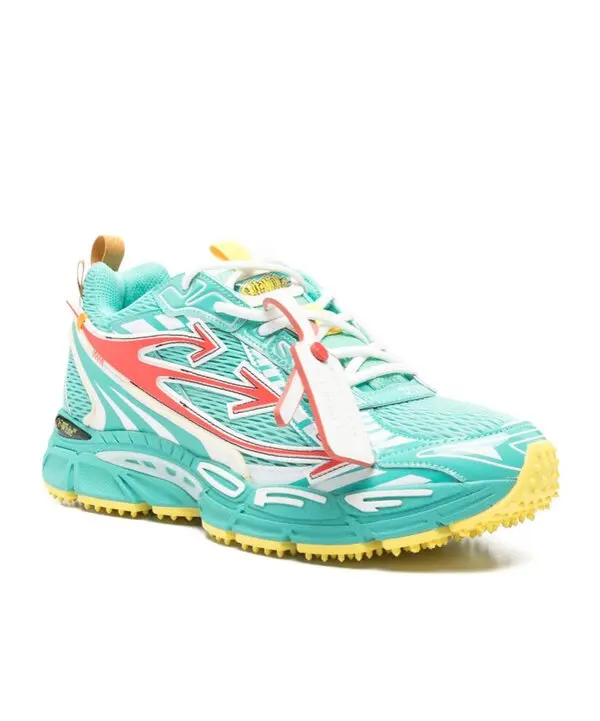 Off-White Round Toe Lace-up Sneakers - Multicolor