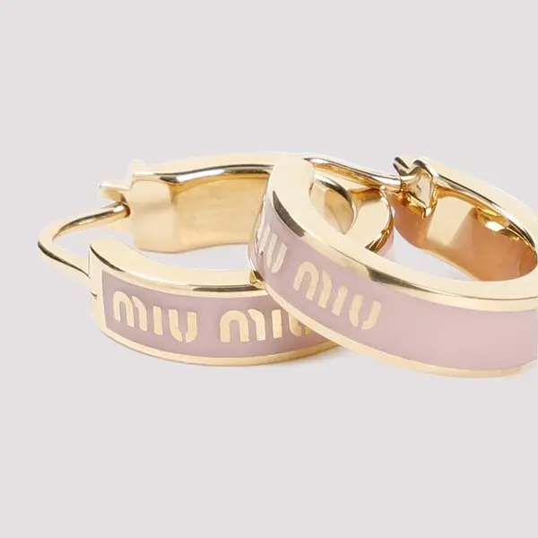 Miu Miu Round Logo Earrings