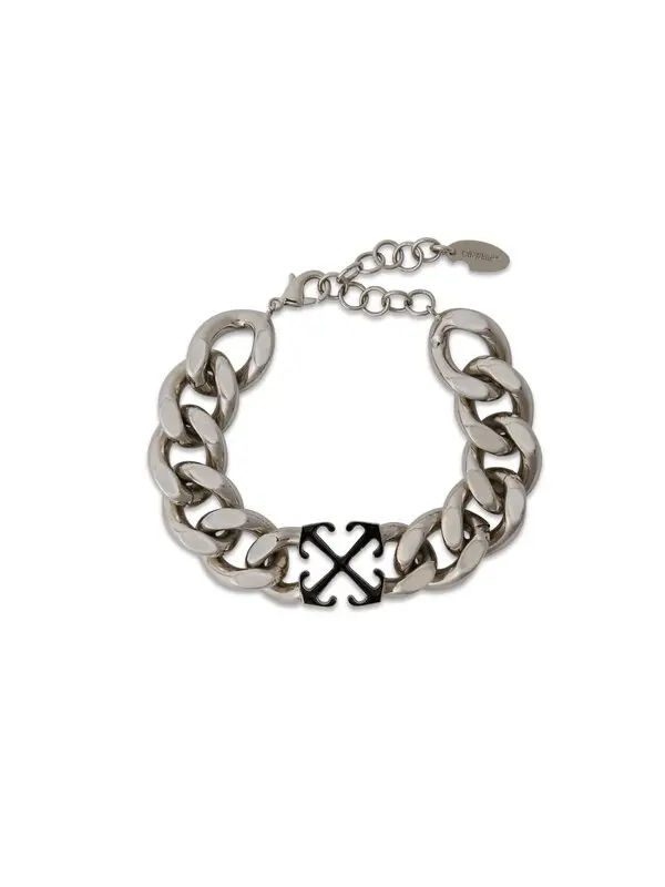 Off-White Enamel Arrow Curb Chain Bracelet