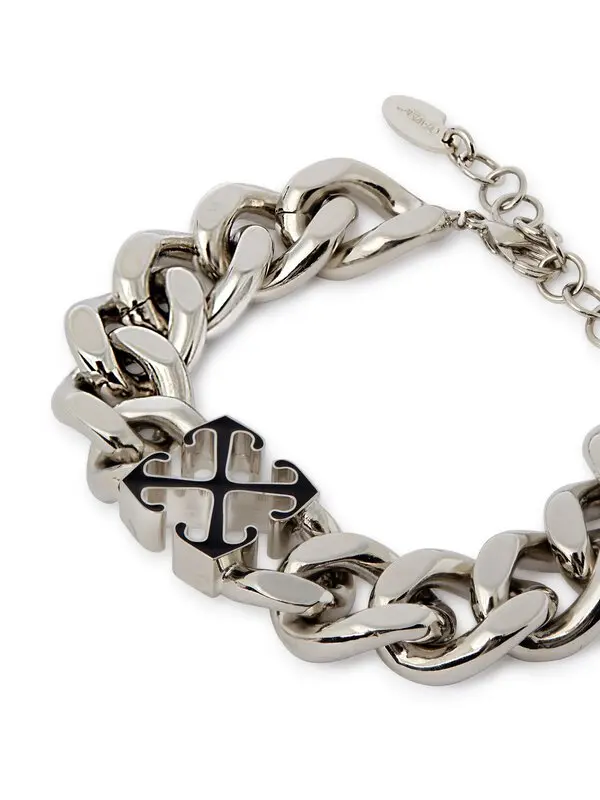 Off-White Enamel Arrow Curb Chain Bracelet
