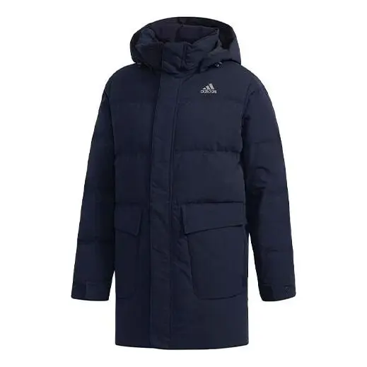Adidas Down Feather Hooded Mid-length Jacket - Multi-color