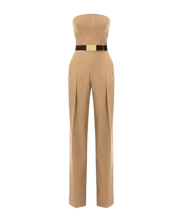 Elisabetta Franchi Crossover Laced Jumpsuit - Brown