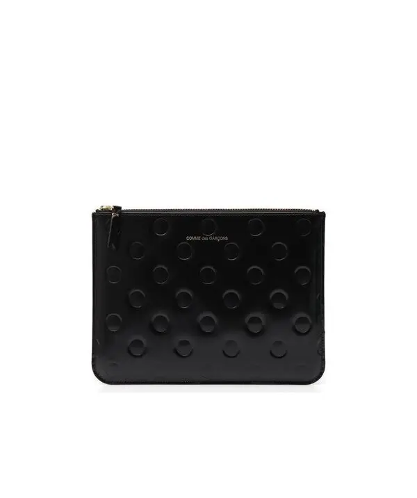 Comme Des Garçons Comme Des Garons Wallet Dot Embossed Zipped Wallet - Black