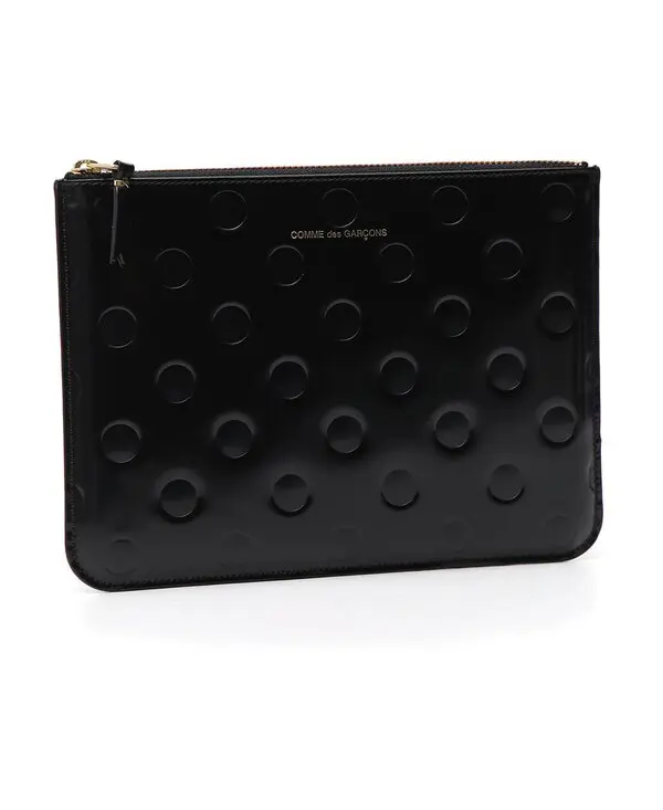 Comme Des Garçons Comme Des Garons Wallet Dot Embossed Zipped Wallet