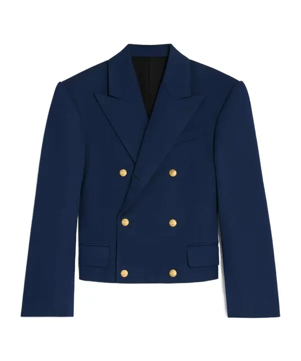 Celine Diagonal Wool Double-breasted Blazer