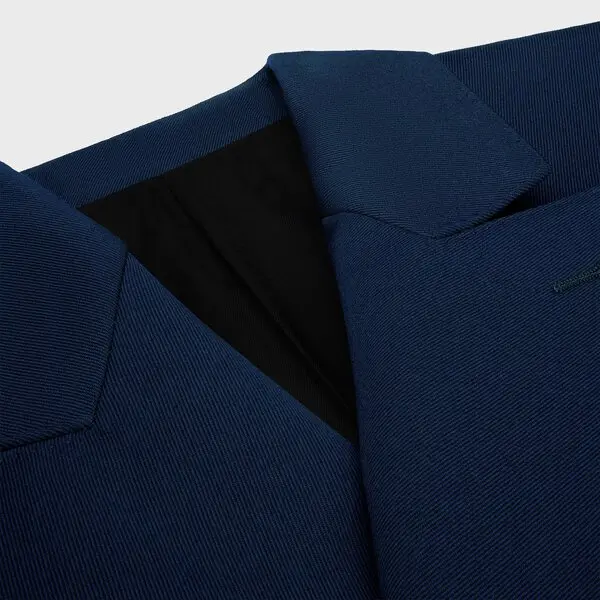 Celine Diagonal Wool Double-breasted Blazer
