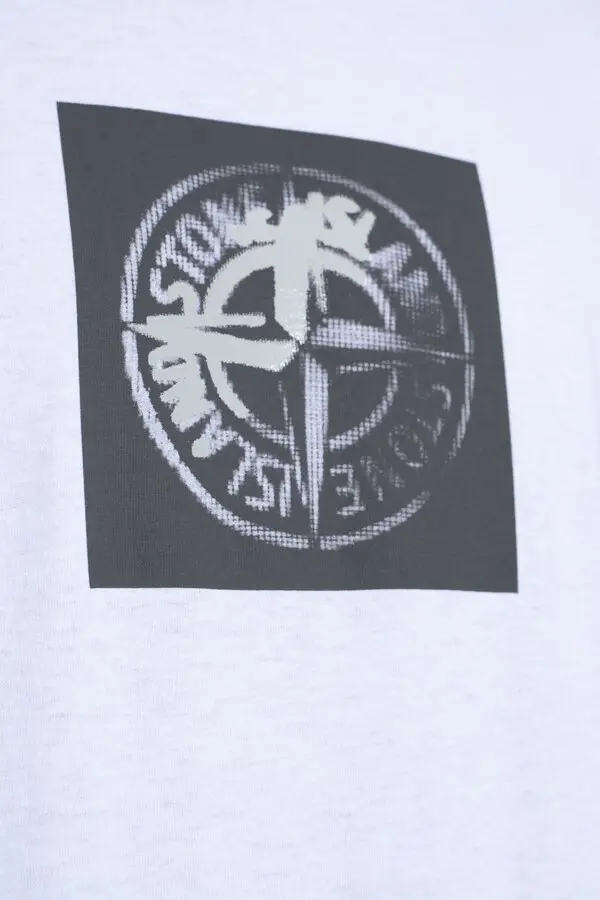 Stone Island Logo Printed Crewneck T-shirt