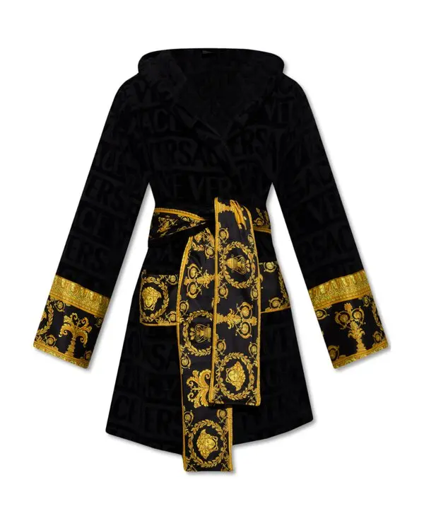 Versace Baroque Printed Belted Waist Robe