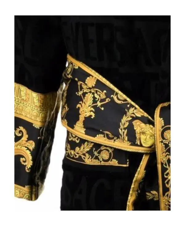 Versace Baroque Printed Belted Waist Robe