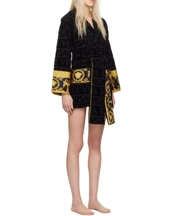 Versace Baroque Printed Belted Waist Robe