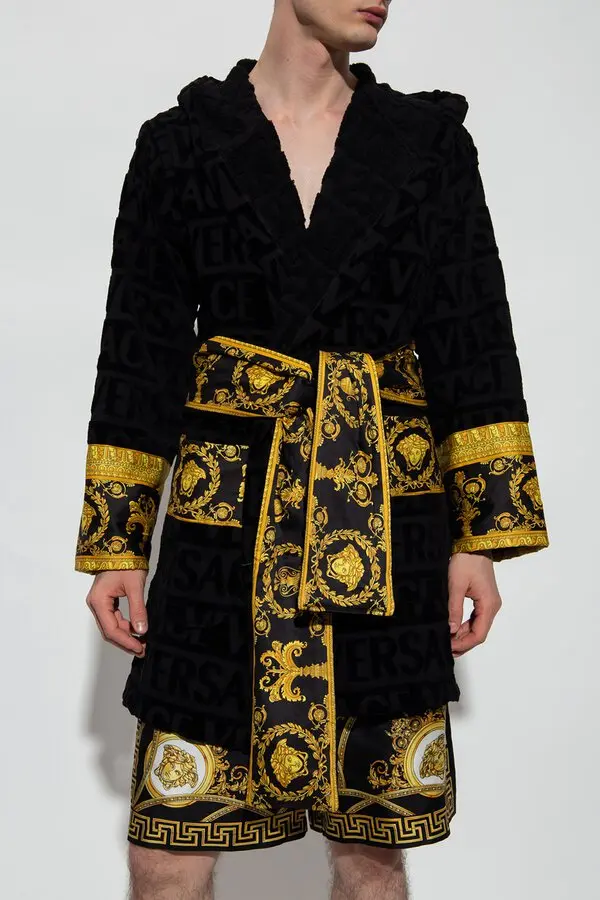 Versace Baroque Printed Belted Waist Robe