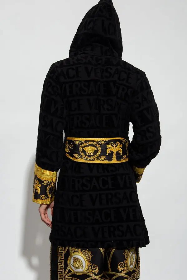 Versace Baroque Printed Belted Waist Robe