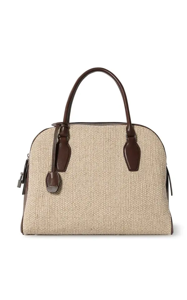 THE ROW India Bowling Bag In Canvas And Leather