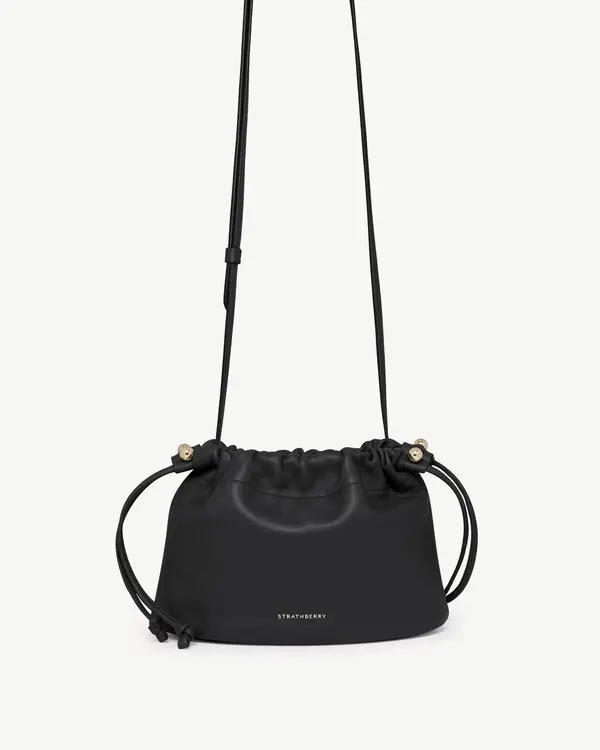 Strathberry Charlotte Drawstring Bucket Bag - Black