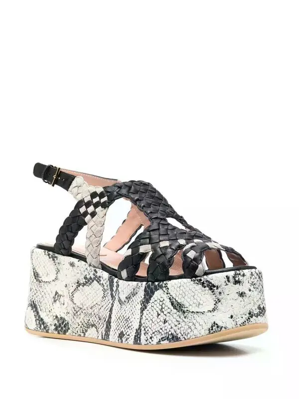 Alberta Ferretti Snakeskin Print Platform Sandals