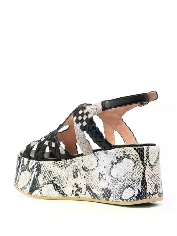 Alberta Ferretti Snakeskin Print Platform Sandals