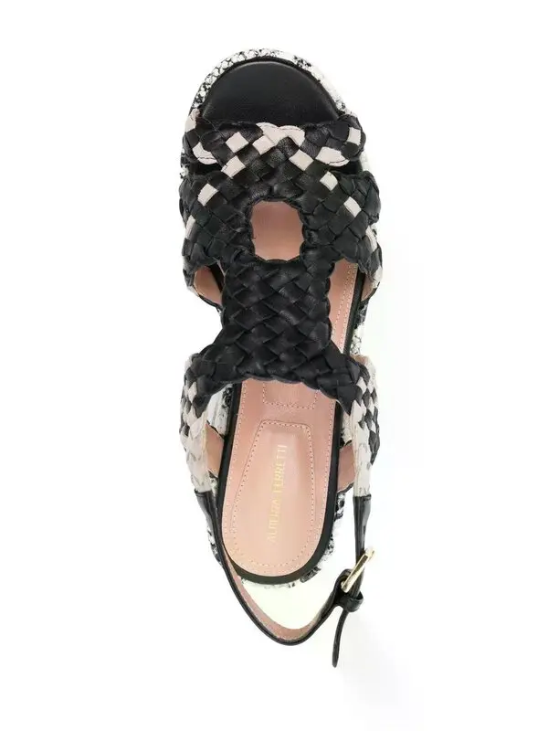 Alberta Ferretti Snakeskin Print Platform Sandals