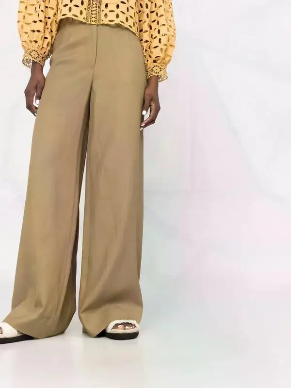 Alberta Ferretti High-waisted Wide-leg Trousers