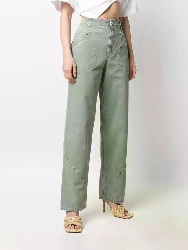Alberta Ferretti Light Cotton High-waisted Trousers