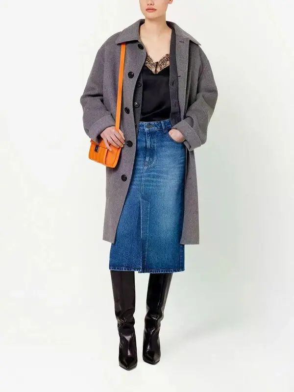 AMI Paris Mid-length Denim Skirt