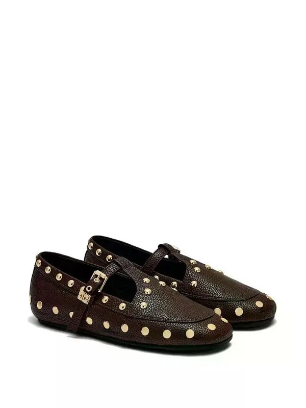 GANNI Stud-embellished Ballet Flats