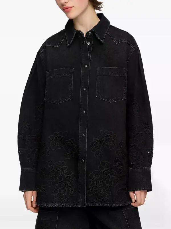 GANNI Broderie Anglaise Denim Shirt