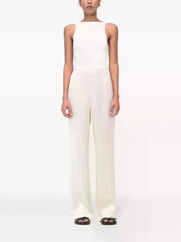 Another Tomorrow Pintuck Straight-leg Viscose Trousers
