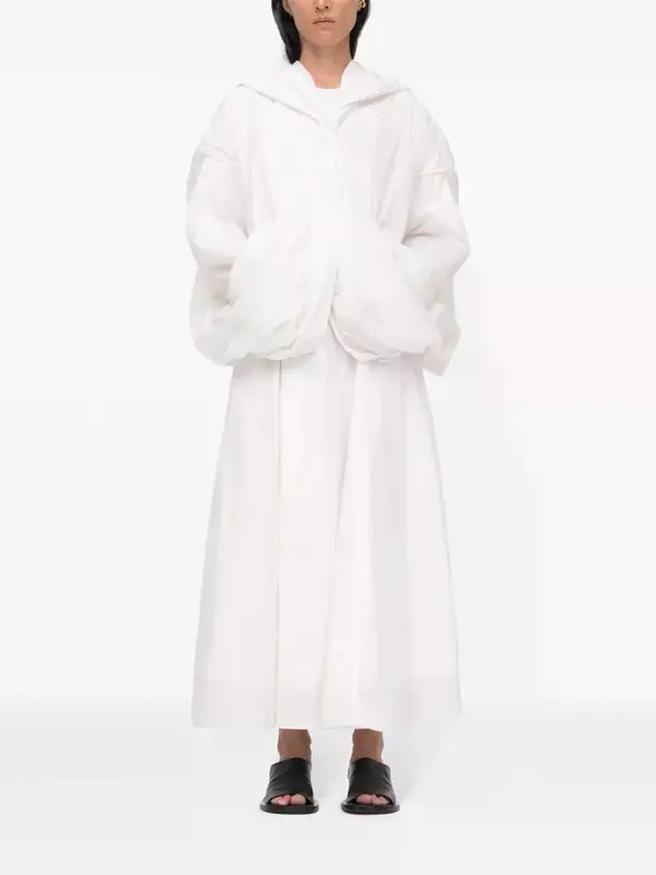Another Tomorrow Water-repellent Hooded Cocoon Jacket