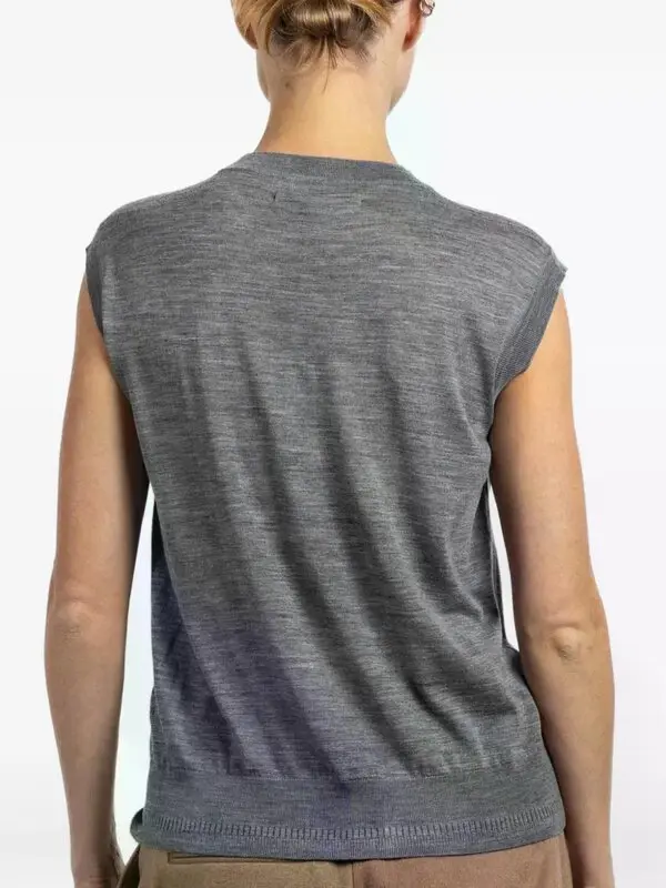 Another Tomorrow Sleeveless Crew Neck Top