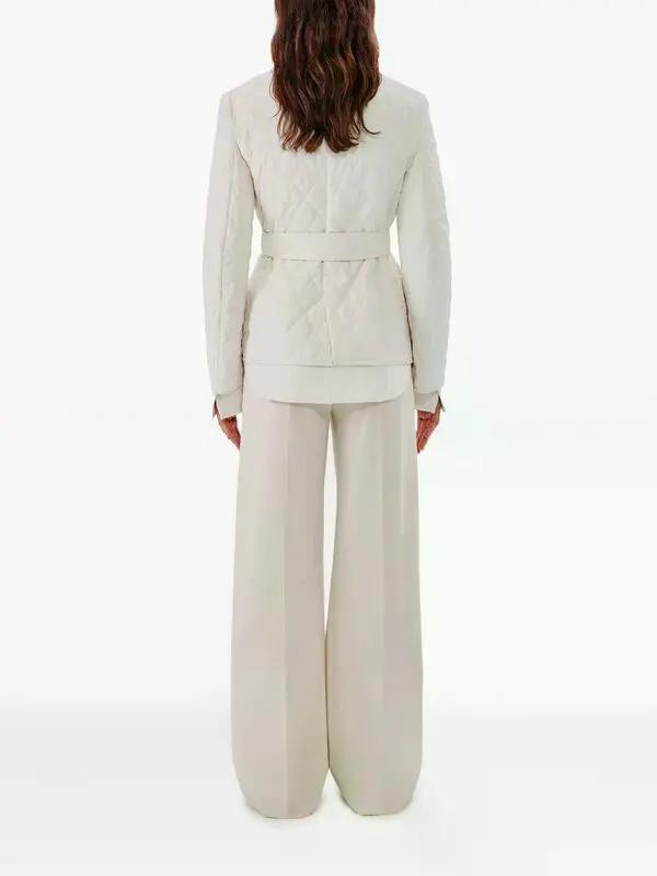 Another Tomorrow Diamond-quilted Belted Puffer Jacket