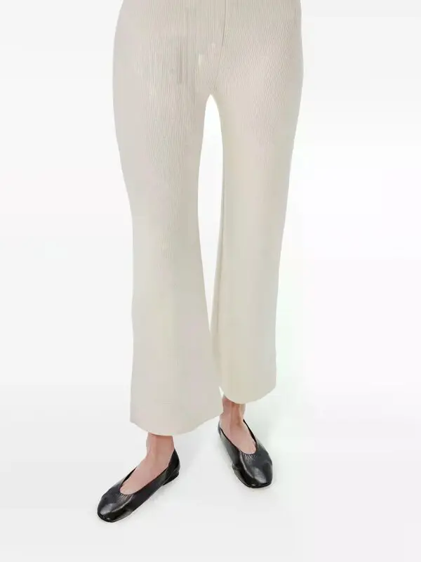 Another Tomorrow Ribbed Knit Cropped Trousers