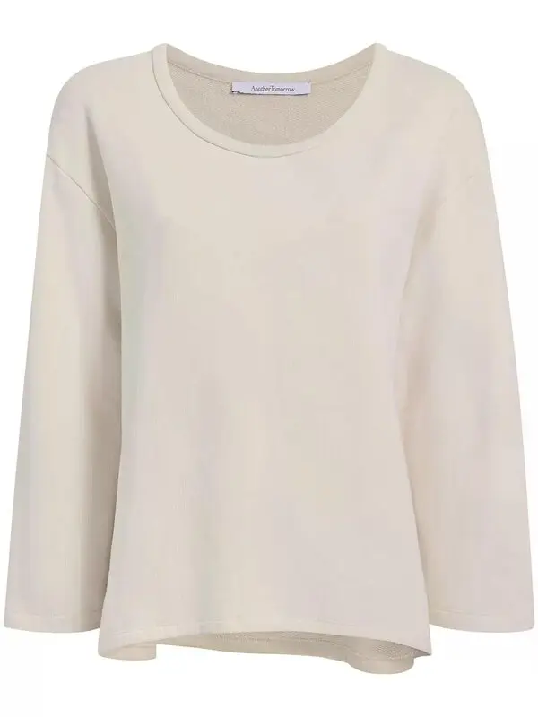 Another Tomorrow Scoop-neck Jersey Top