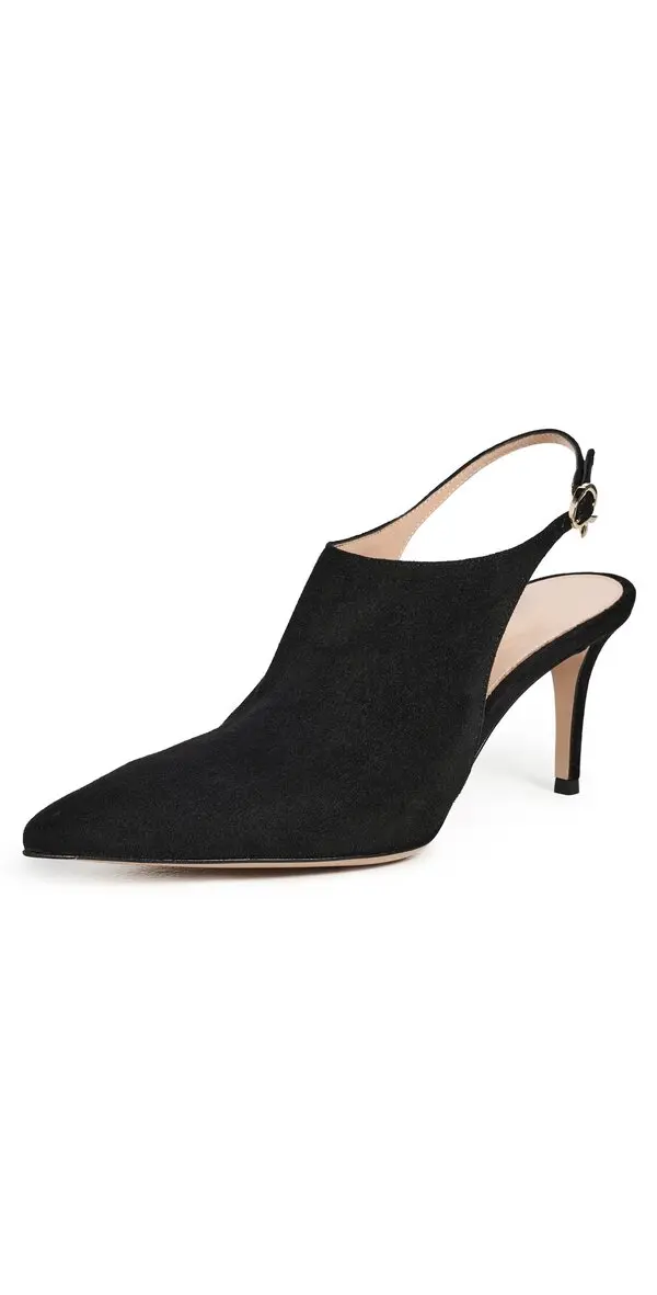 GIANVITO ROSSI Suede Slingback Heels - Black