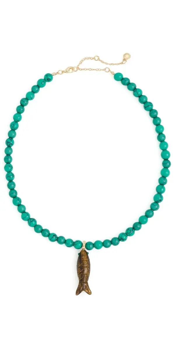 Baublebar Carved Fish Pendant Necklace - Turquoise