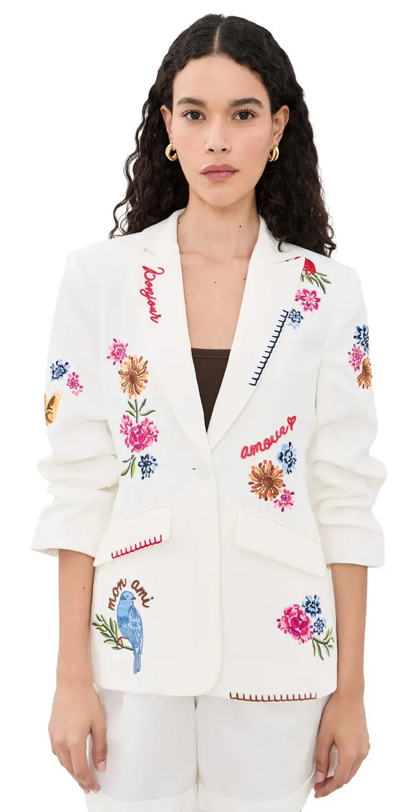 Cinq À Sept Embroidered Floral Blazer