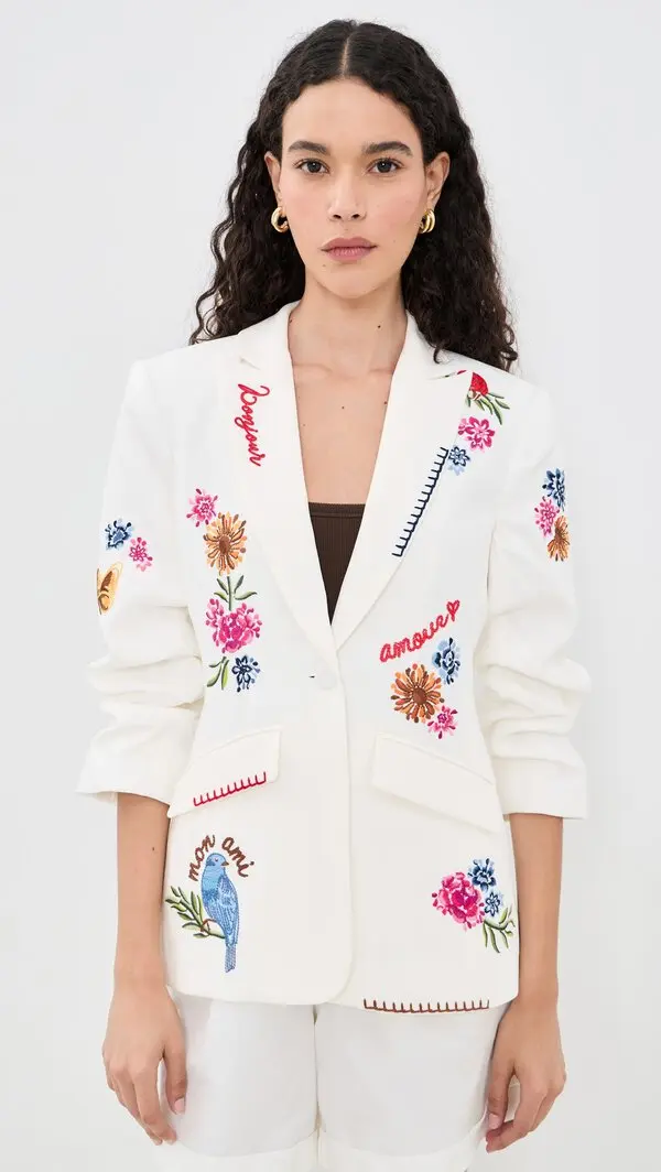 Cinq À Sept Embroidered Floral Blazer