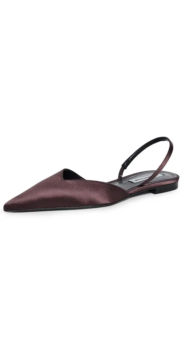 Victoria Beckham Asymmetric Slingback Flats - Maroon