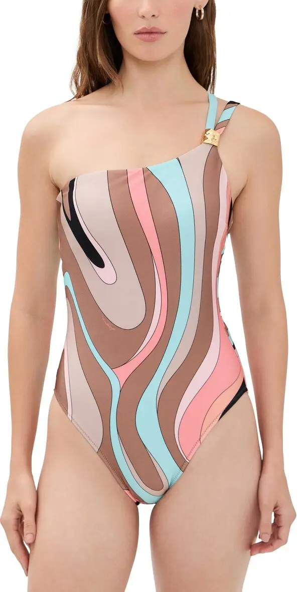 L'Agence Abstract Print One-piece Swimsuit - Multi