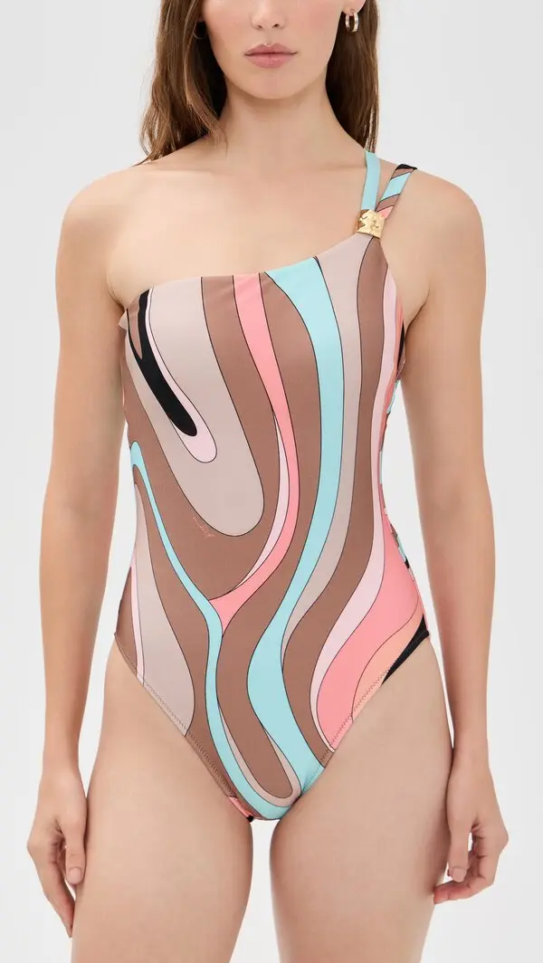 L'Agence Abstract Print One-piece Swimsuit