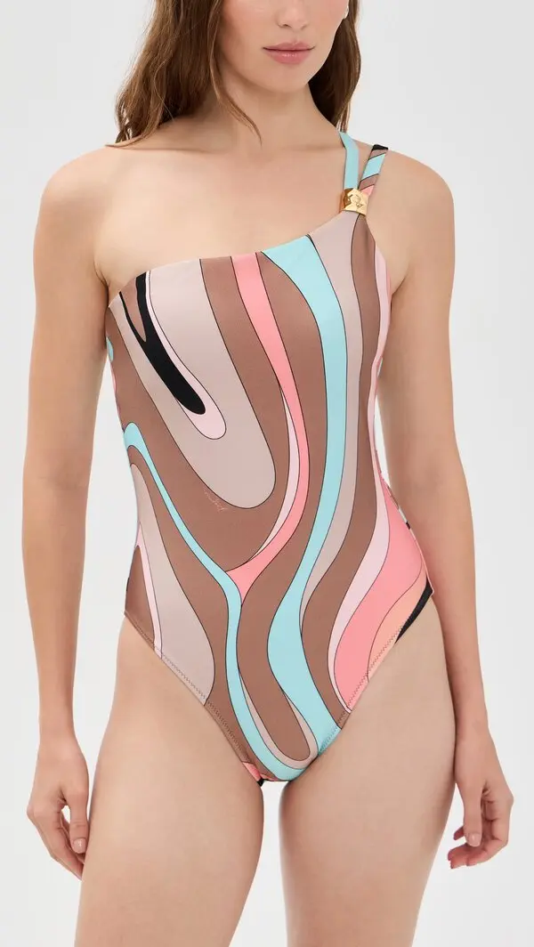 L'Agence Abstract Print One-piece Swimsuit
