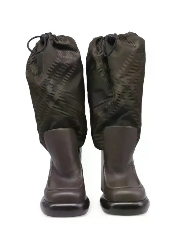 Burberry Check Print Wedge Boots