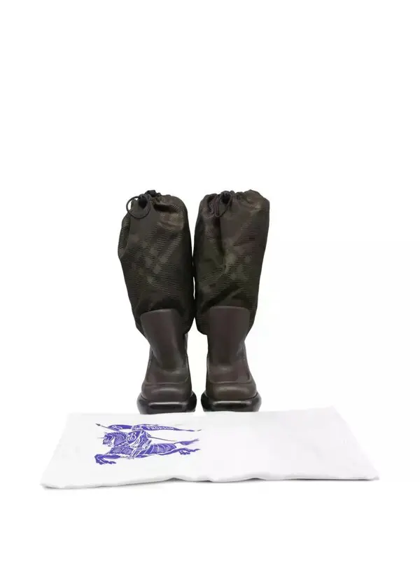 Burberry Check Print Wedge Boots