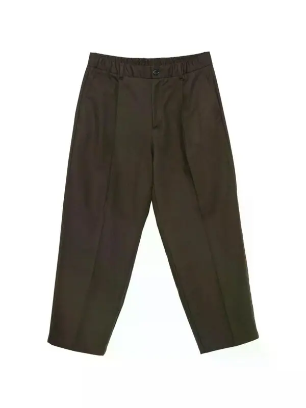 Herno Pleated Wide-leg Trousers In Dark