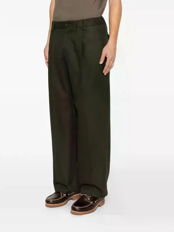 Herno Pleated Wide-leg Trousers In Dark