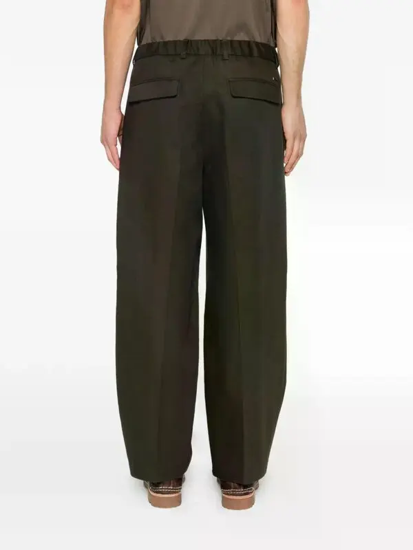Herno Pleated Wide-leg Trousers In Dark